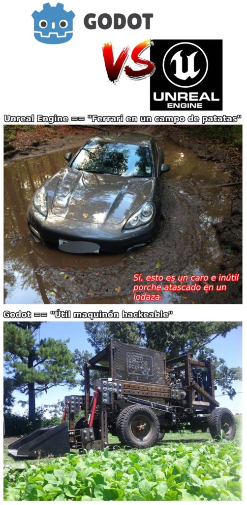 Rescatando artículos: Meme sobre Godot vs Unreal Engine | Tomates Asesinos
